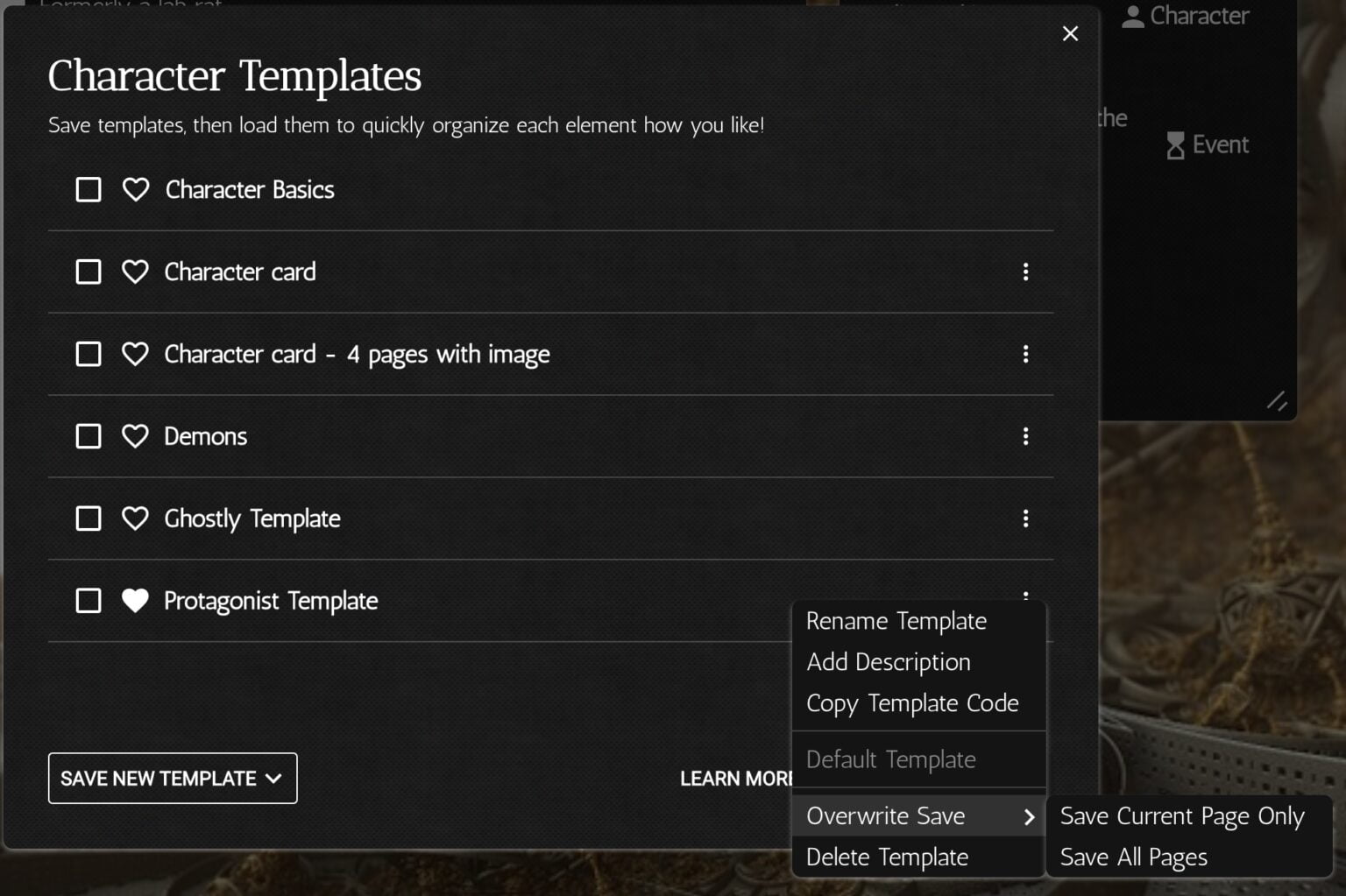 Campfire Writing App Tips and Tricks, part 2: Templates › Writing tips